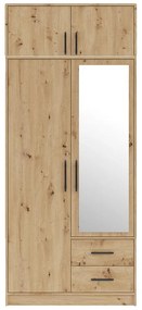 SMART r | šatní skříň SRL3 + nástavec SRN3 + zrcadlo | 100 cm | artisan