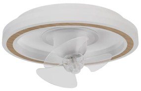 Bílé LED stropní svítidlo na dálkové ovládání/s ventilátorem Alan Move – SULION