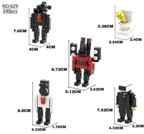 Skibidi Toilet figurky - stavebnice Varianta: č. 629 - 240 ks