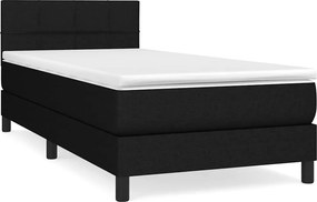 Box spring postel s matrací černá 90x200 cm textil 3140027
