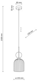 Lustr na lanku SOPHIA 1xE14/10W/230V černá/kouřová béžová