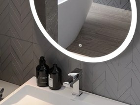 Mexen Oro, kulaté LED podsvícené koupelnové zrcadlo 100 cm, 6000K, topná podložka proti zamlžování, 9824-100-100-611-00