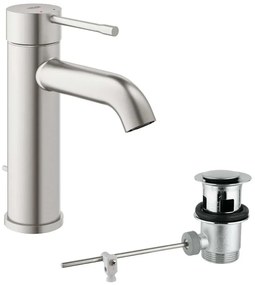 Grohe Essence - Páková umyvadlová baterie s výpustí, supersteel 23589DC1