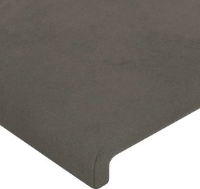 Čelo postele s LED tmavě šedé 200x5x78/88 cm samet 3121399