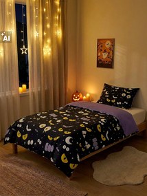 Sinsay - Halloweenská sada ložního prádla s potiskem svítícím ve tmě - černá