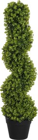 HOMCOM Umělá spirálová eukalyptová rostlina s květináčem, odolná proti UV záření, dekorace do interiéru a exteriéru, výška 90 cm, zelená