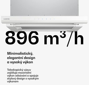 Klarstein Velaire výsuvná digestoř 60 cm, Elegantní, minimalistická, výkonná, EEC A++, 896 m³/h