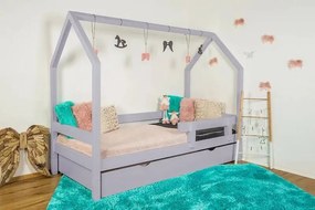 MAXIDO Dětská postel domeček Snílek - jeden šuplík 160x80 Přírodní
