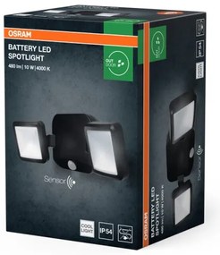 Osram - LED Venkovní nástěnný reflektor se senzorem BATTERY 2xLED/5W/4xD IP54