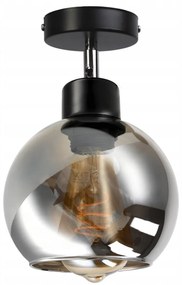 BERGE Skleněná LED stropní lampa 1xE27 - kouřová koule