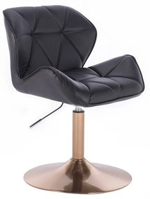LuxuryForm DESIGN Otočná židle MILANO na zlatém talíři - černá