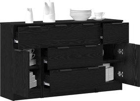 Servírovací skříň 3 ks Černý dub 121 x 30 x 70 cm 3332538