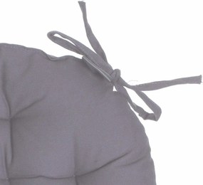 Polštář na židli s vazbou, kulatý, barva šedá