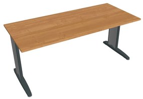 Stůl pracovní rovný 180 cm - Hobis Cross CS 1800 Dekor stolové desky: olše, Dekor lamino podnože: bílá, Barva nohou: černá
