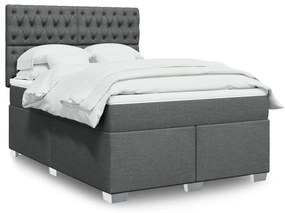 Box spring postel s matrací tmavě šedá 160x200 cm textil 3290547