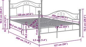 vidaXL Rám postele kov 120 x 200 cm [324994] Barva: Černá