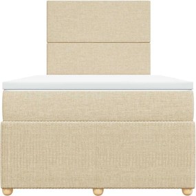 Box spring postel s matrací krémová 120x190 cm textil 3291993