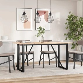 Jídelní stůl s O rámem 160 x 80 x 75 cm borové dřevo a ocel 3282677