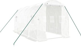 Skleník s ocelovým rámem bílý 8 m² 4 x 2 x 2 m 3188028