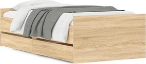 Rám postele se zásuvkami dub sonoma 90 x 190 cm 3207380