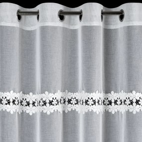 ZÁCLONA NA KROUŽCÍCH KAJE 140X250 CM CM BÍLÁ