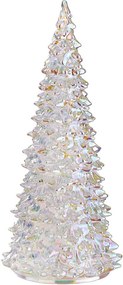 CRYSTAL LED Jedle skleněná 28 cm - stříbrná