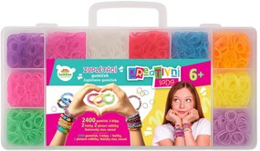 _Ostatní 1_ UDĚLEJ SI NÁRAMEK Gumičky LOOM BANDS 2400ks set s doplňky mix barev 00800526