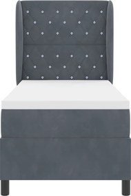 Postel s boxspringem s polštářem Tmavě šedá 200 x 80 cm samet 3340845