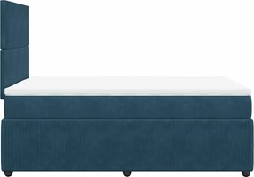 Box spring postel s matrací modrá 120 x 190 cm samet 3294584
