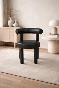 Designová jídelní židle Leith umělá kůže černá