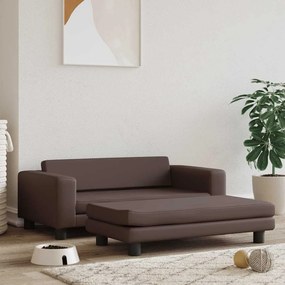 vida Pelíšek pro psa a prodlužovací díl hnědý 100x50x30 cm umělá kůže 172028