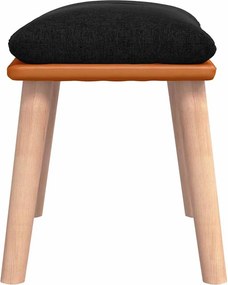 Podnožka černá 45x29,5x35 cm textil a umělá kůže 341452