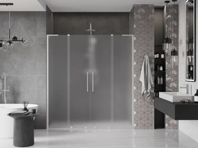 Mexen Velar L Duo, posuvné sprchové dveře do otvoru 170 cm, 8mm sklo námraza, broušená ocel, 871-170-003-32-97