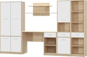 Kancelářská sestava 3.0 m dub sonoma / bílý Tips