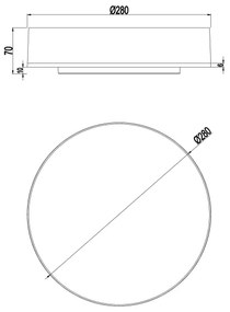 Top Light - LED Koupelnové stropní svítidlo BOXTER LED/24W/230V IP54 pr. 28 cm