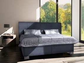 BLANAŘ Čalouněná postel Venuše 160x200 Baleri šedá s matrací a přehozem