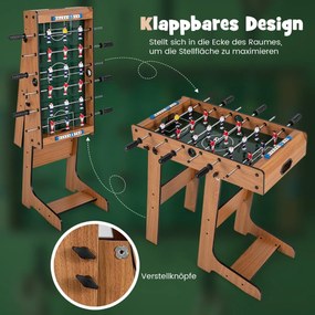 Costway Foosballový stůl Prostorově úsporný s robustní – 33 × 36 × 109 cm