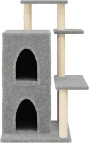 Škrabadlo pro kočky se sisalovými sloupky světle šedé 97 cm 172113