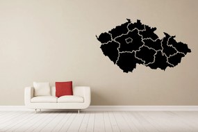 Lepy.cz Samolepka na zeď Česko - mapa Velikost (šířka x výška): 208x119cm, Barevná varianta: Bílá