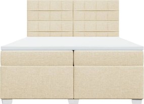 Box spring postel s matrací krémová 200x200 cm textil 3290600