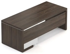 Stůl Lineart 200 x 85 cm + pravý kontejner a krycí panel / Jilm světlý a bílá