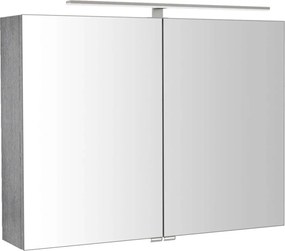 Sapho Riwa - Zrcadlová skříňka s LED osvětlením 81x70x17 cm, dub stříbrný RIW080-0011