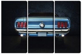 Vícedílný obraz Zadní Část Starého Fordu Mustang Nedostatek Nedostatek Přírodní plátno 60x40