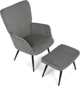 Relaxační křeslo AK-L7285 GREY6, manšestrová látka, šedá (70 x 81) cm