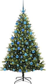 Umělý skládací vánoční stromeček 300 LED Zelená 180 cm PVC a PE 3395998