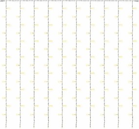 Hobby Line LED světelný závěs do okna, 200 × 200 cm, teple bílá, 200 diod, čirý kabel, IP20 do interiéru, prodlužovací