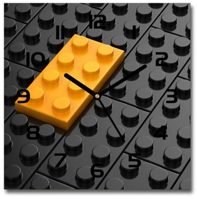 Wallmuralia Skleněné hodiny čtverec Lego 30x30 cm