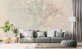 Tapeta kreslený podzimní strom - 150x100