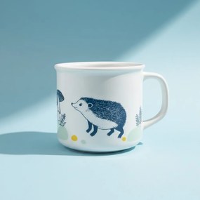 Porcelánový hrnek Ježci na houbách, 350 ml – s českým autorským motivem ježků