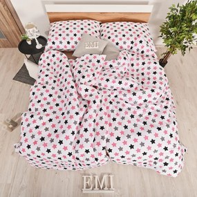 Povlečení dětské hvězdičky růžové EMI, Standardní set jednolůžko obsahuje 1x 140x200 + 1x 70x90